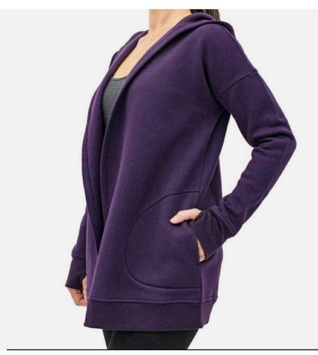 Active Life Women's Casual Hooded Sweatshirt Cardigan Medium Purple ...