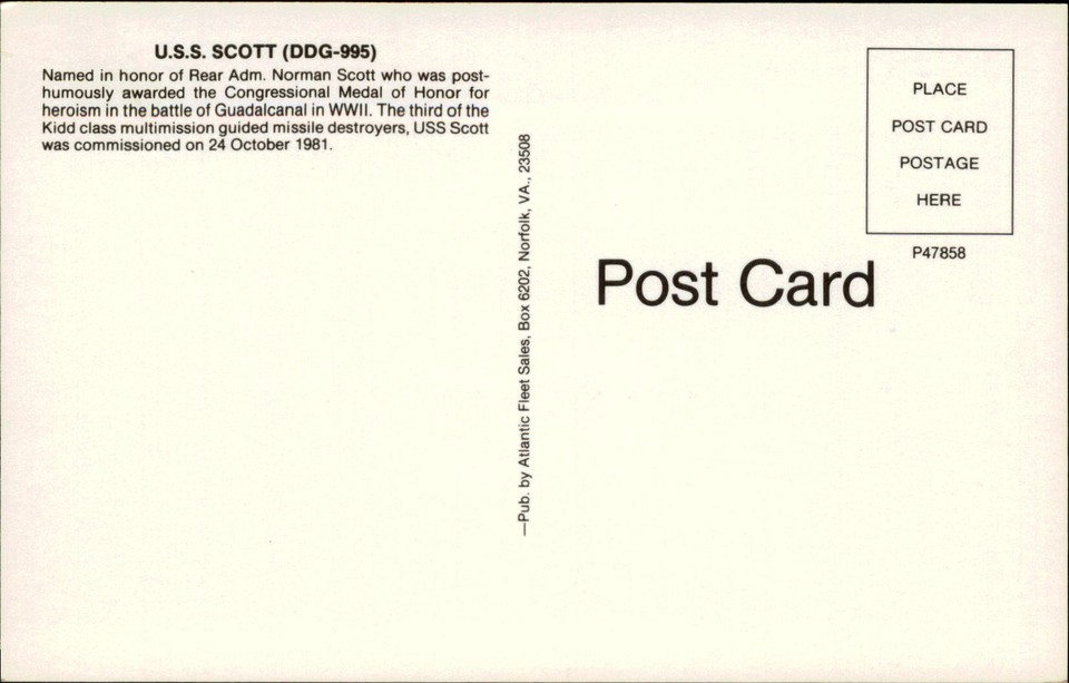 USS Scott DDG-995 ~ guided missile destroyer | eBay