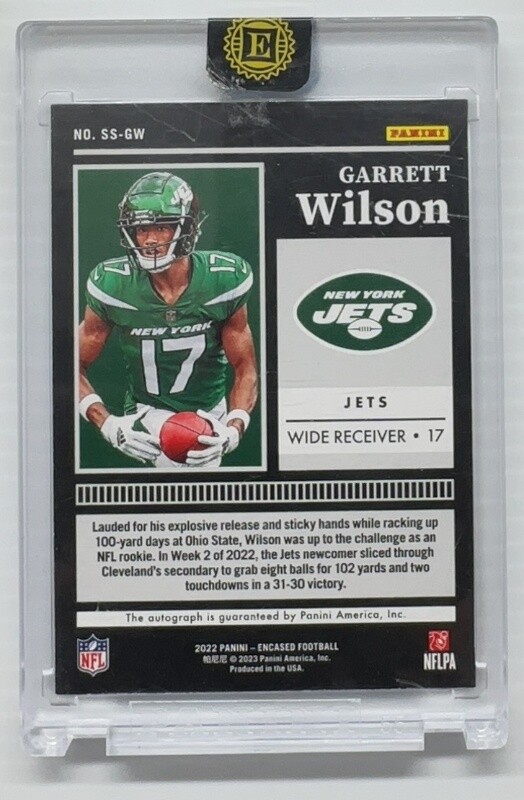 2022 Encased Garrett Wilson Sapphire Rookie Auto Autograph RC #19/25 ...