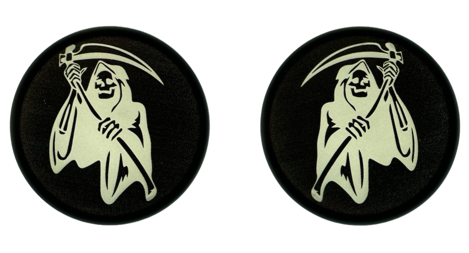 2 Grim Reaper Smoked Bullet Turn Blinker Signal Light Lens Cover Harley ...