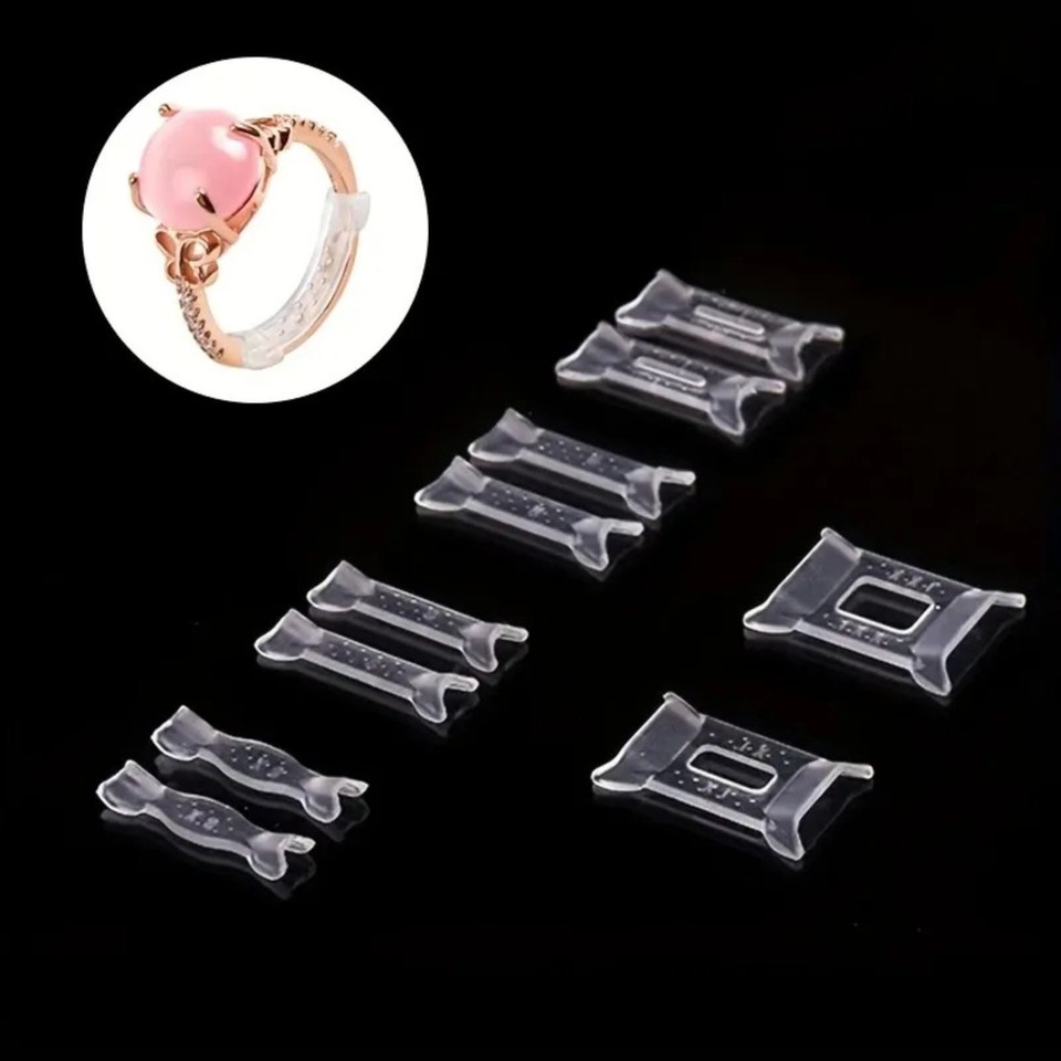 12Pcs Silicone Ring Size Adjuster Invisible Resizer Reducer for Loose ...