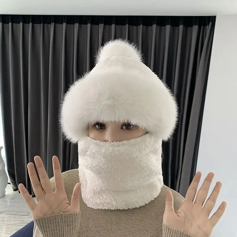 3 in 1 Womens Beanie Hat Fleece Lined Winter Scarf Mask Set Snow Caps ...