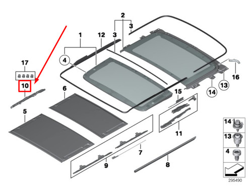 BMW X3 F25 SUSPENDED HEADLINER MECHANISM 54107293448 7293448 ORIGINAL ...