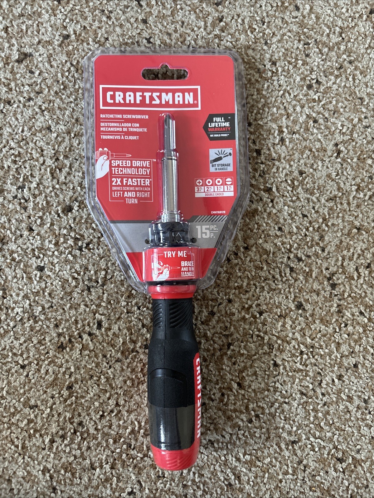 CRAFTSMAN Ratcheting Screwdriver SpeedDrive 2inch Double Ended Bits ...