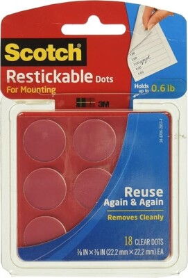 Scotch(R) Restickable Mounting Dots, Clear Circles, Pack of 18 | eBay
