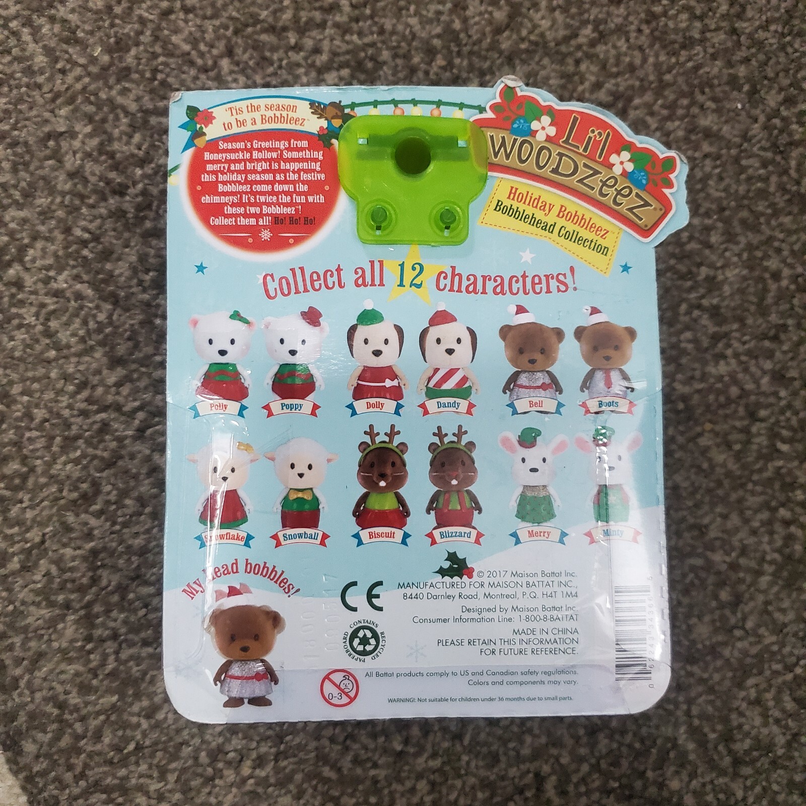 2017 Maison Battat Lil Woodzeez Polly & Poppy Holiday Bobbleez ...