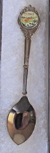 #677) SILVER PLATED TEA SPOON CYPRUS ISLAND COUNTRY GREEK TURKISH ...