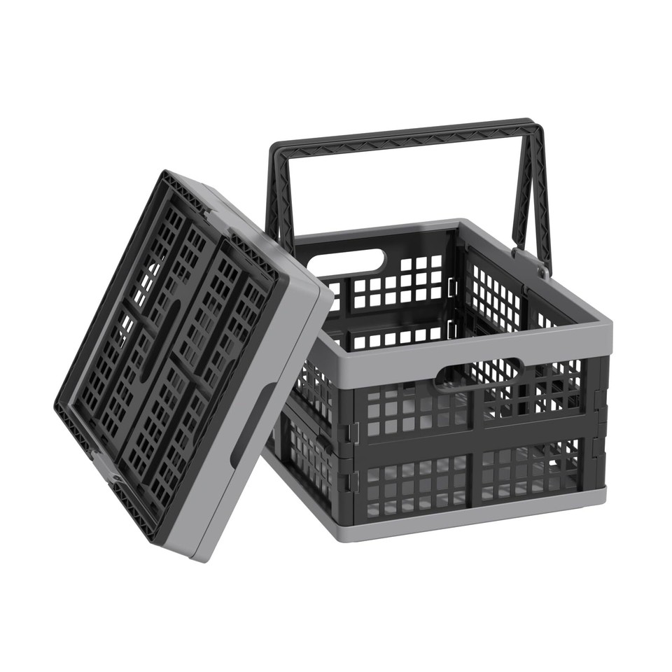 Collapsible Shopping Basket with Handles Folding Grocery Supermarket ...