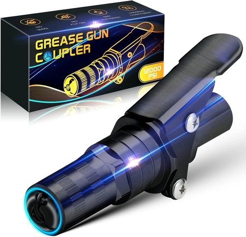 Grease Gun Coupler Zerk Fittings - Quick Lock and Release Zerk One Hand ...