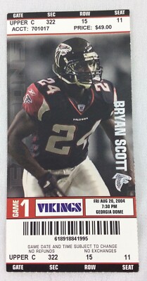 NFL 2004 08/20 Minnesota Vikings at Atlanta Falcons Preseason Football ...