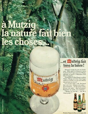 Publicité Advertising 0222 f 1969 bière Mutzig nature fait bien choses ...