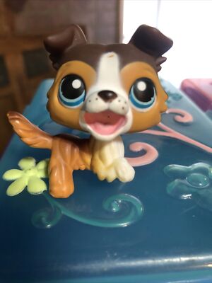 RARE LPS Littlest Pet Shop #237 Collie Dog, Blue Eyes, Red magnet 2006 ...
