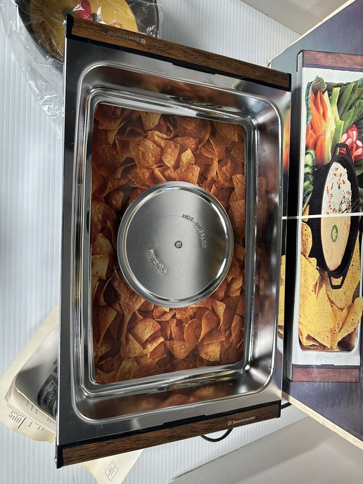 toastmaster snack center serving tray with hot plate football party ...