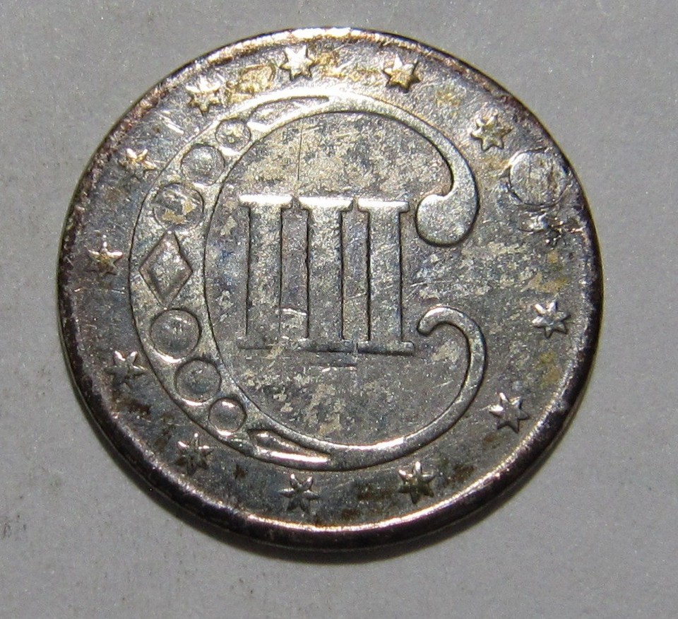 1851 Three Cent Silver (Trime) - NICE Detail / Plugged - 109SU | eBay