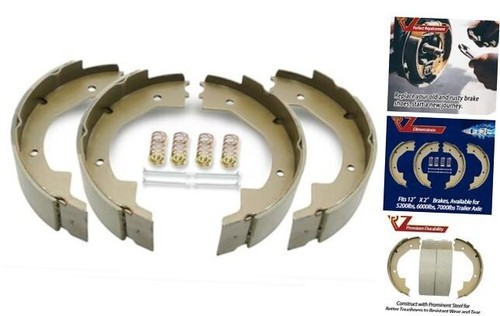 2 Pairs 12" x 2" Electric Trailer Brake Shoes Replacement Kits for ...