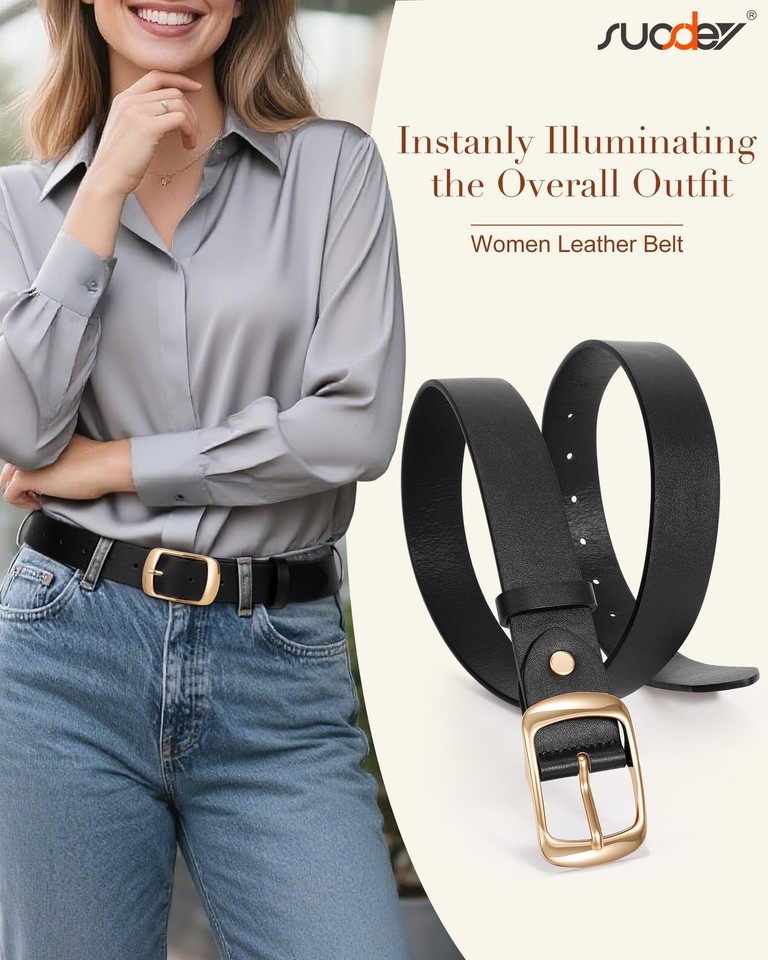 Women Belts For Jeans Dresses Pants Ladies Leather Waist Belt with ...