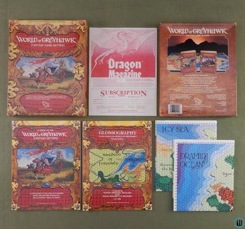 WORLD OF GREYHAWK (Advanced Dungeons Dragons) Box Set w Books Maps TSR ...