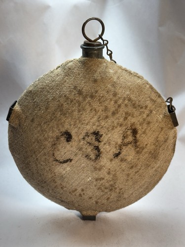 Civil War Confederate CSA Butternut Canteen — Homespun Cover With ...