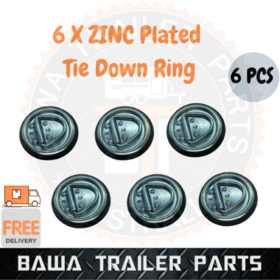 6 x ZINC Plated Tie Down Ring! Trailer Parts! Load Restraints! Lashing ...