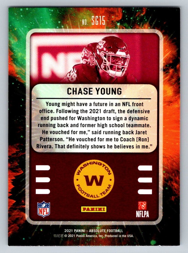 Chase Young #SG15 2021 Panini Absolute Star Gazing Washington Football ...