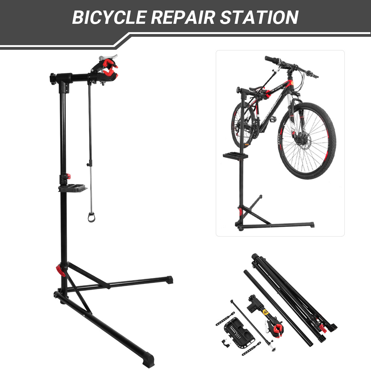 Adjustable Bike Repair Stand Bicycle Mechanic Maintenance Rack ...