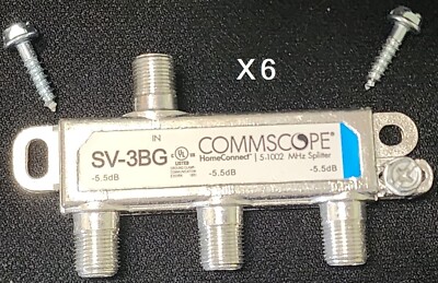 6 COMMSCOPE 1:3 3-WAY SV-3BG COAXIAL CABLE SPLITTERS 5-1002Mhz COMCAST ...