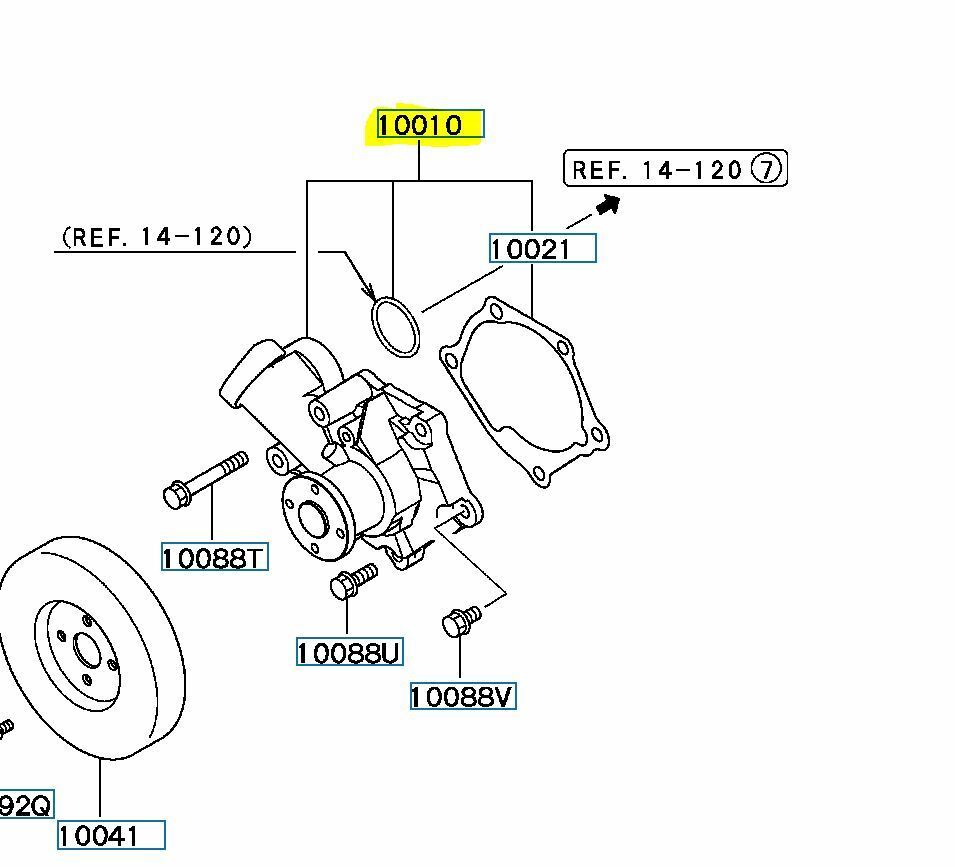 1300A066 WATER PUMP KIT GENUINE OEM MITSUBISHI | eBay
