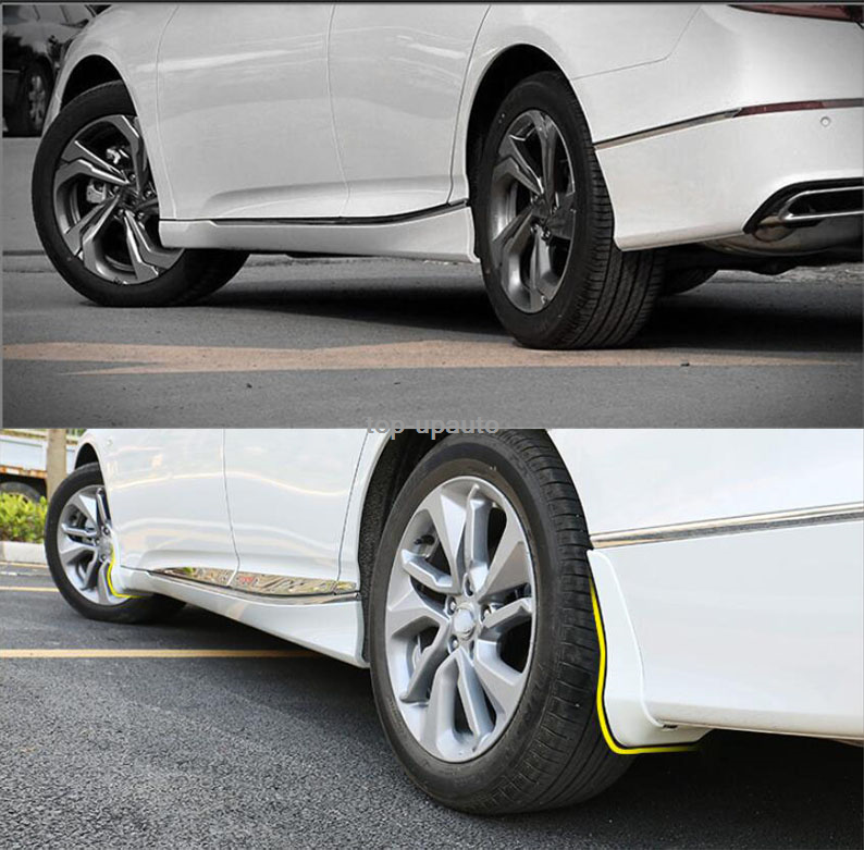4PC Paint white Splash Guard Mud Flaps Fender Molding For Honda Accord ...