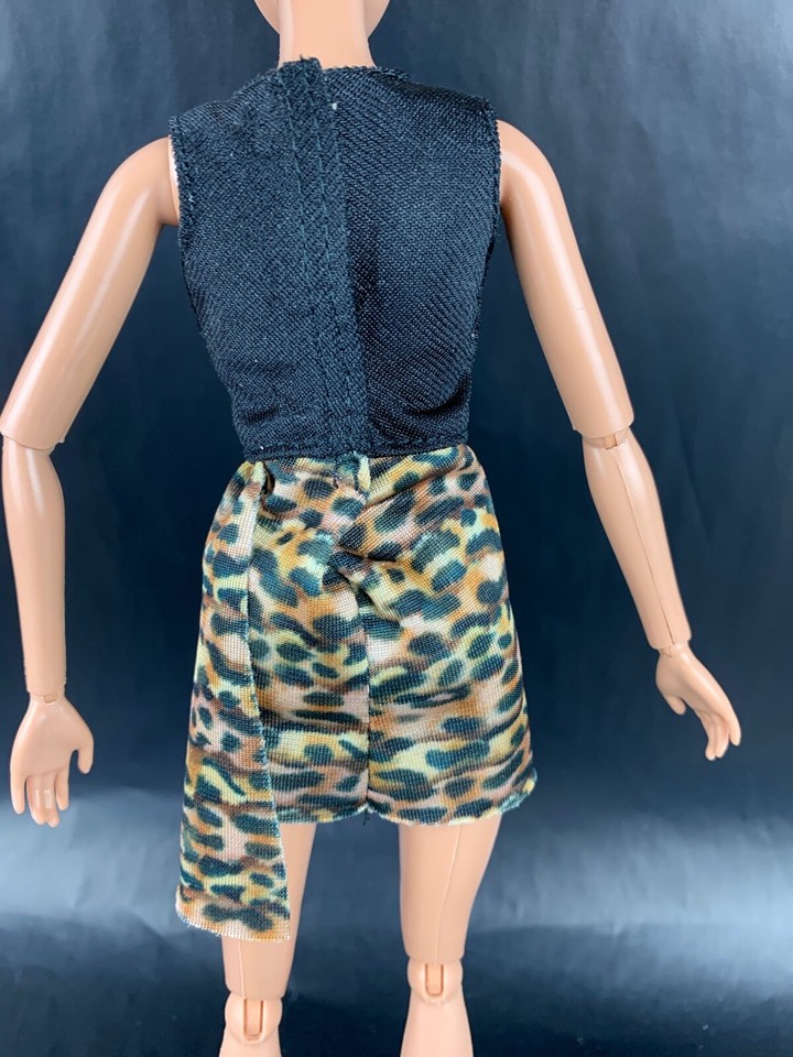 WW84 Barbie Doll Cheetah Print Dress Only Black Mattel Clothing | eBay