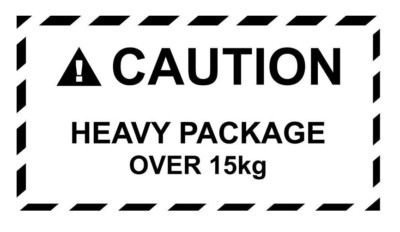 HEAVY PACKAGE Labels Over 15kg Amazon FBA UPS Safety Compliance 6" x 4 ...