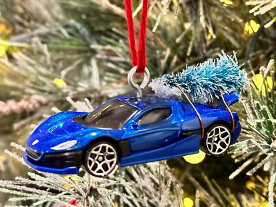 HOT WHEELS RIMAC NEVERA ELECTRIC SPORTS CAR CHRISTMAS ORNAMENT GREAT ...