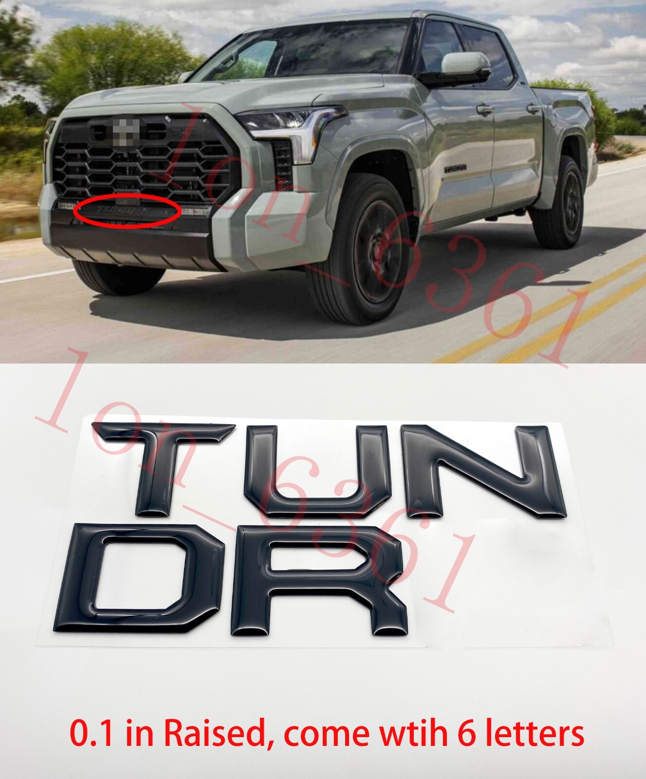 Gloss Black Domed Emblem Fit TOYOTA 2022 2023 TUNDRA Front Grill ...