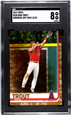 Mike Trout 2019 Topps Memorial Day Camo 15/25 SGC 8 Angels 100 | eBay
