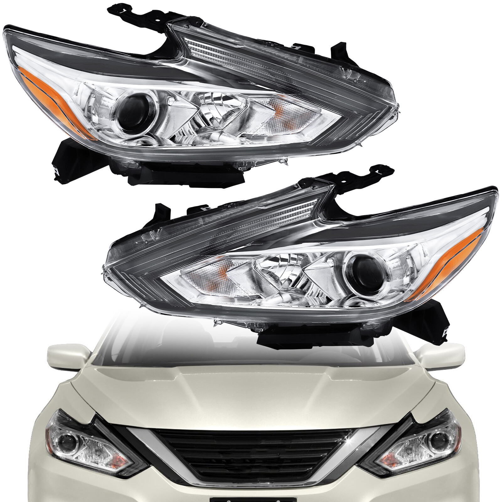 Headlight Assembly For 2016 2017 2018 Nissan Altima Halogen Headlamp ...