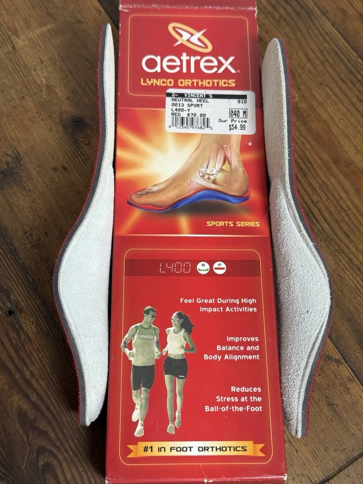 Aetrex LYNCO ORTHOTICS (Insoles) Youth Size 4 L400. Sports Series NEW ...