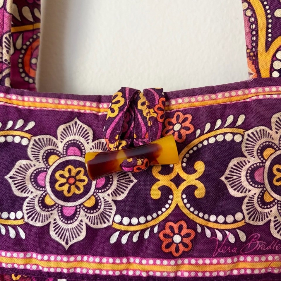 Vera Bradley Safari Sunset Quilted Tote Shoulder Bag Purse Toggle ...
