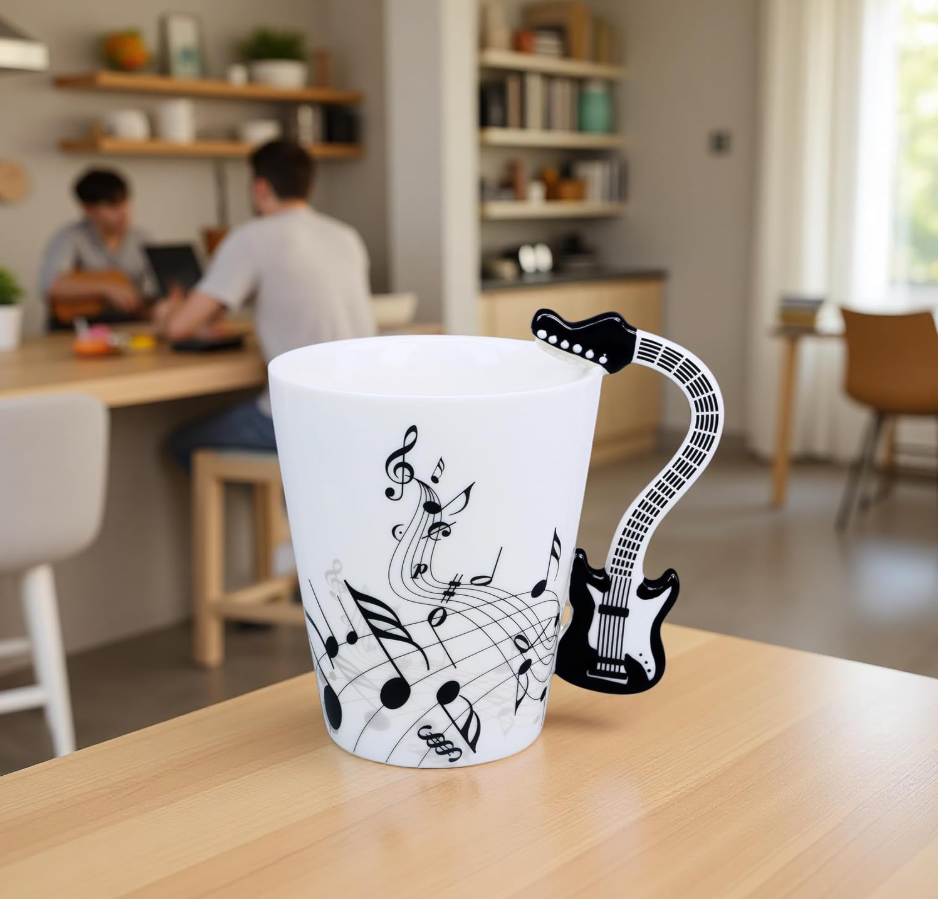 Guitar Coffee Mug Novelty Musician Gift 13.5 oz Guitar Cup for Music ...