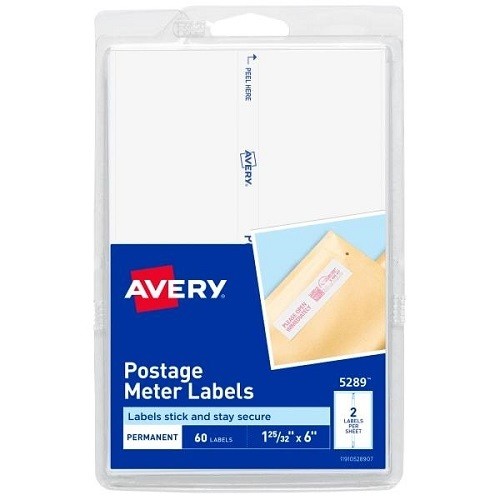 Postage Meter Labels for Personal Post Office(R) 1-25/32x6in White 60 ...