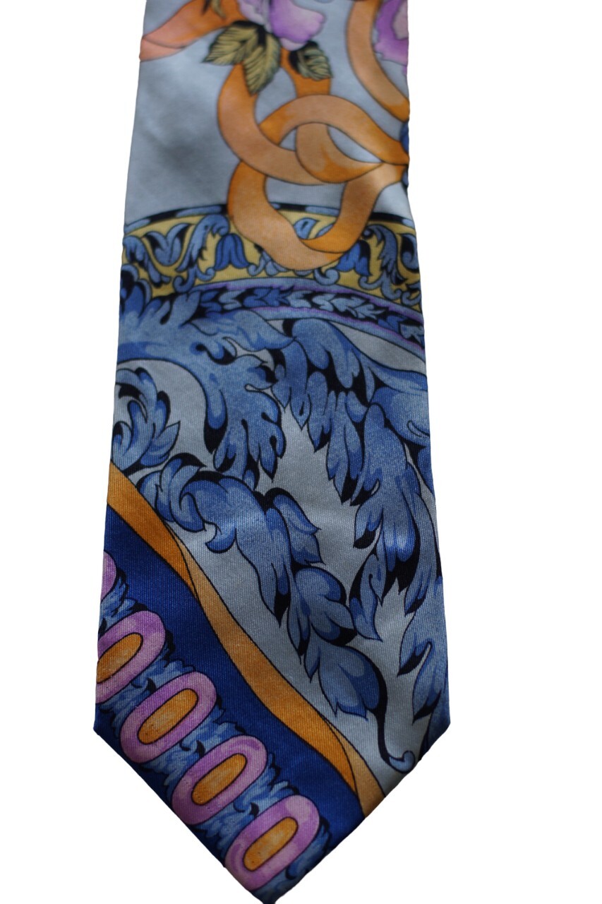 Gianni Versace Floral Baroque Light Blue & Orange Vin… - Gem