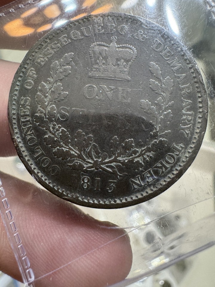 1813 BRITISH GUYANA 1/2 Siver Coin King George III Old VINTAGE Token | eBay