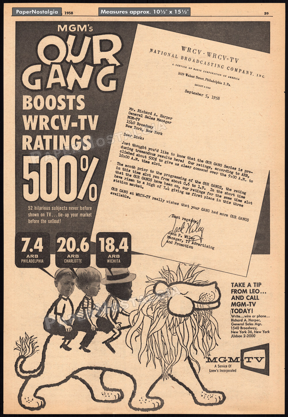 OUR GANG__Original 1958 Trade AD / poster__Spanky__Froggy__The Little ...