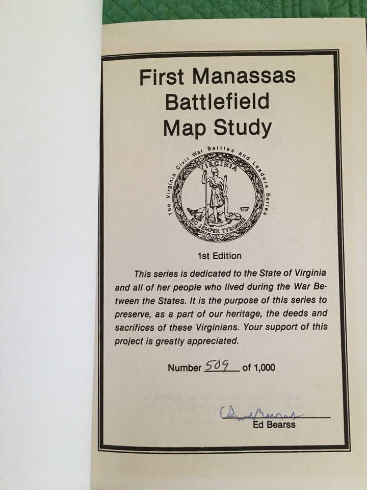 1st Manassas Battlefield Map Study-Virginia Civil War Battles & Leaders ...