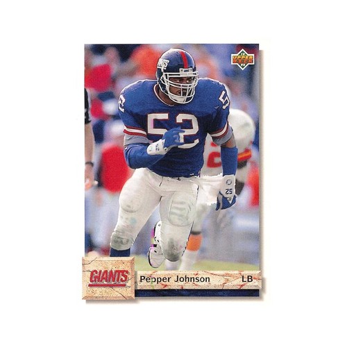 Pepper Johnson 1992 Upper Deck #225 New York Giants Football Card NM | eBay