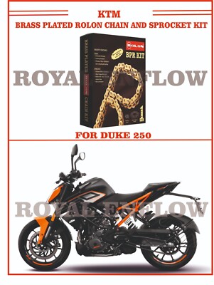 KTM Brass Plated Rolon Chain And Sprocket Kit for Duke 250 | eBay Australia