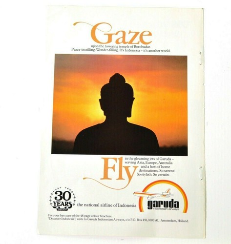Garuda Indonesian Airways Airlines Print Ad Advert Original Vintage ...
