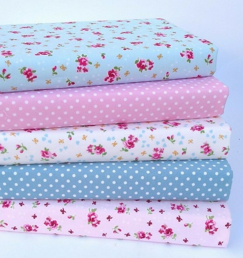 SEWING FABRIC BUNDLES FAT QUARTERS & SQUARES 100% COTTON MATERIAL ...