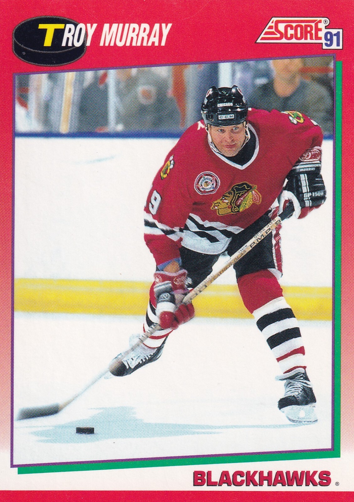 1991-92 Score #53 Troy Murray NHL Chicago Blackhawks + Yes 4 Free ...