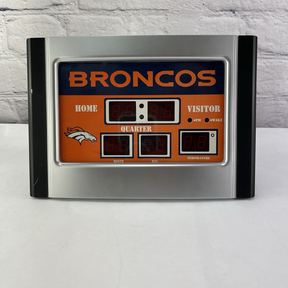 Denver Broncos NFL Scoreboard Clock and Thermometer Tested Working | eBay