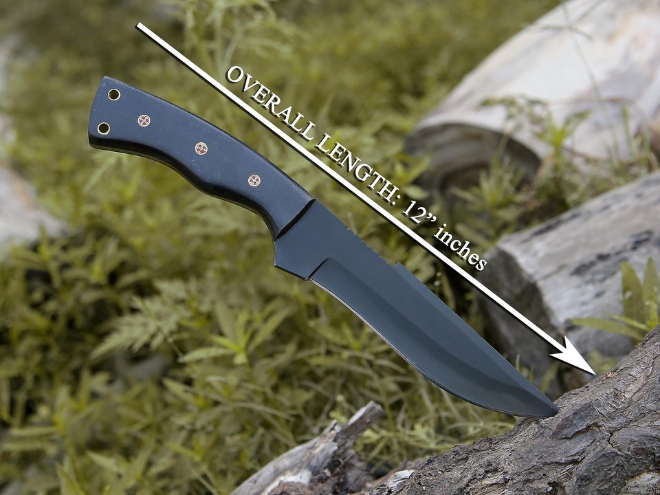 HMC Horizontal Carry Knife, Handmade High Carbon Steel Full Tang Deer ...