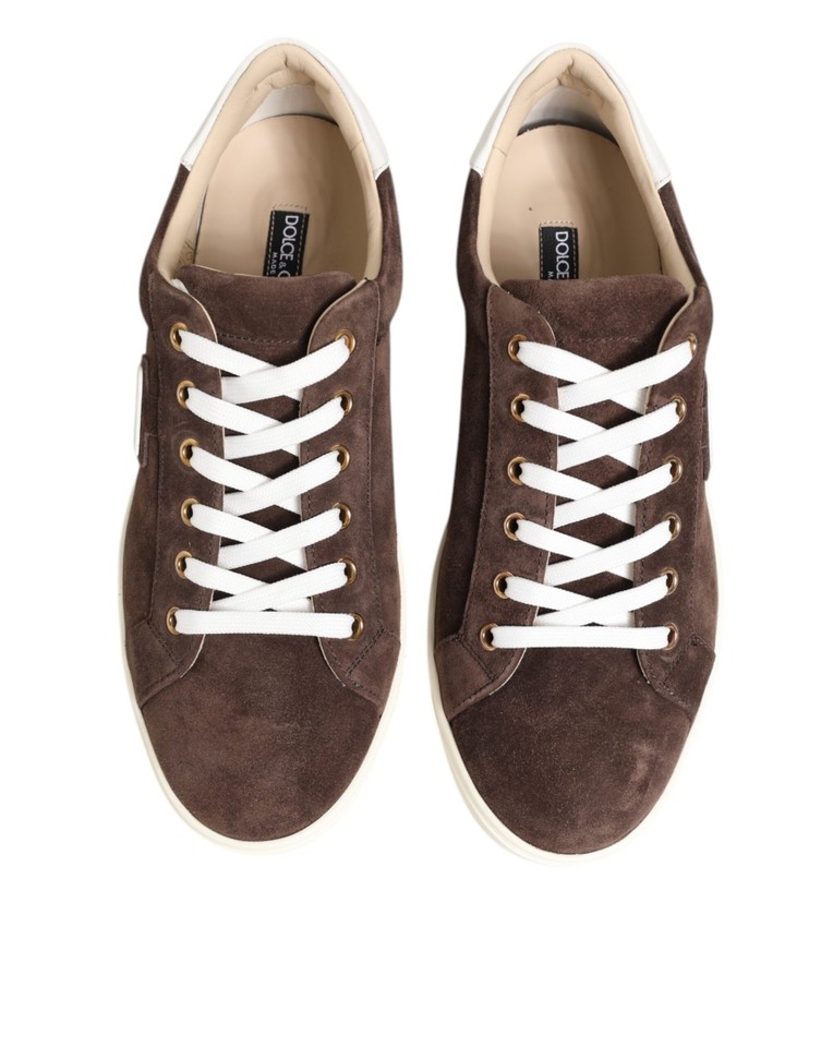 Dolce & Gabbana Brown Suede Leather Low Top Men Sneakers Men's Shoes ...